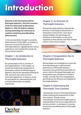 Dexter Research: An Introduction to Thermopile Detectors | PDF