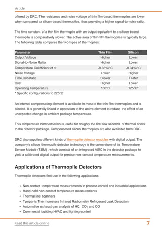 Dexter Research: An Introduction to Thermopile Detectors | PDF