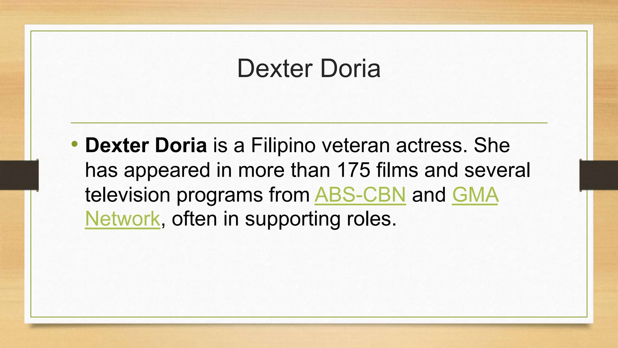 Dexter Doria Biography, Early life, Career, Filmography.pptx