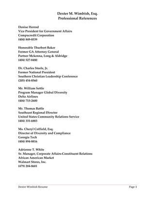 Dexter Wimbish 2011 Resume | PDF