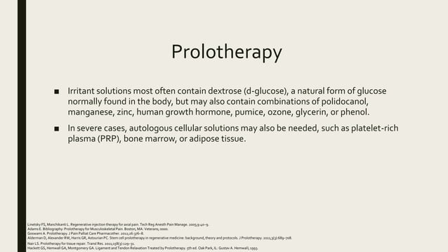 Dextrose Prolotherapy for Chronic Musculoskeletal Pain | PPTX ...