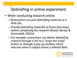 Debriefing in online experiment | PPTX