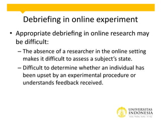 Debriefing in online experiment | PPTX