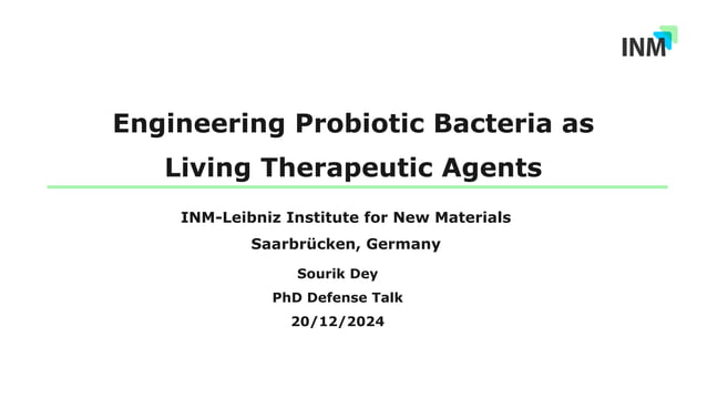 Engineering Probiotic Bacteria as Living Therapeutic Agents (Doctoral ...