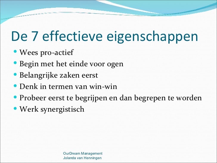 De zeven eigenschappen van effectief netwerken