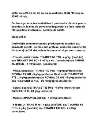 Dezimfectia solului semintelor si rasadurilor inainte de plantare | DOCX