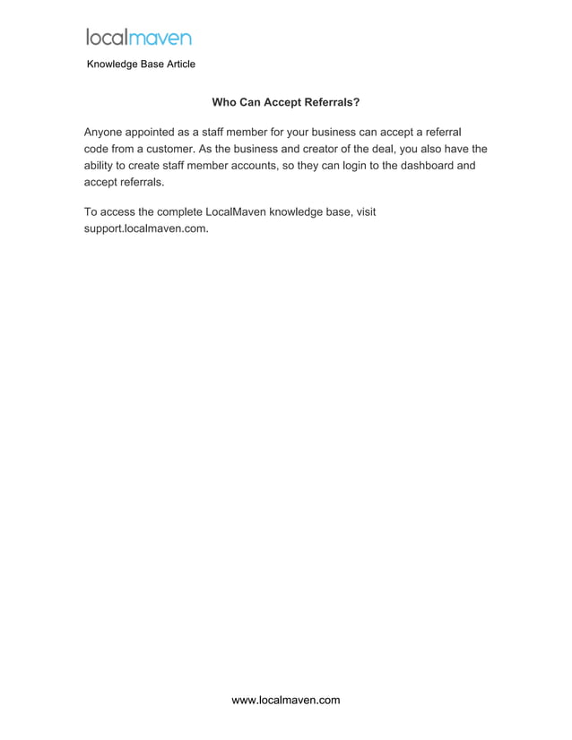 Appointing Staff Members to Accept Referrals at your Business | PDF