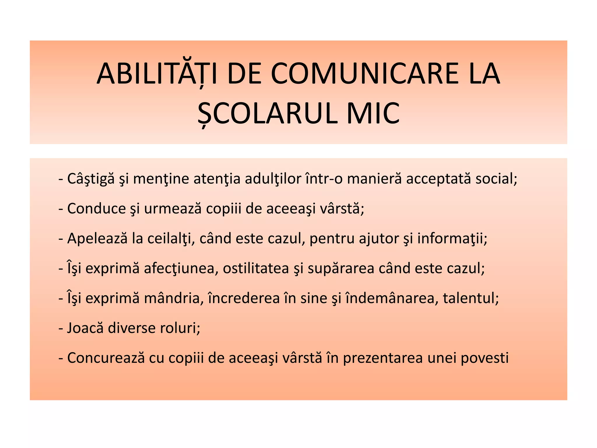 Dezvoltarea limbajului | PPT