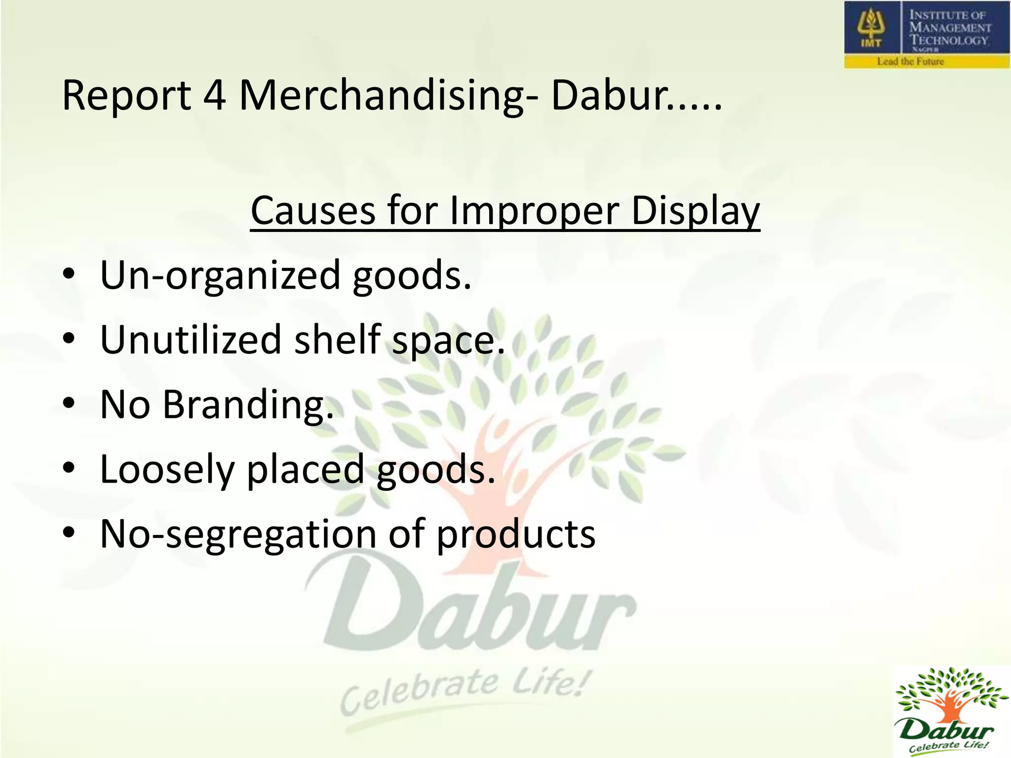Dabur Visual Merchandising report | PPT