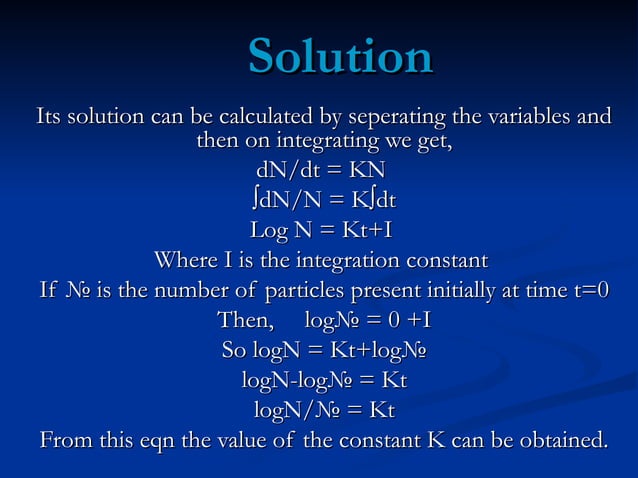 Application of Differential Equations .ppt | Physics | Science