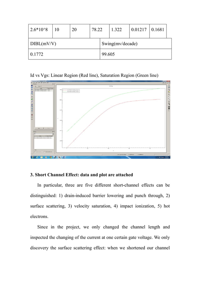 NMOSFET Design Project Report | PDF