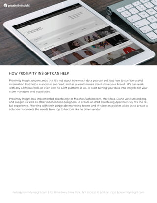 Proximity Insight - Dynamic Clienteling | PDF