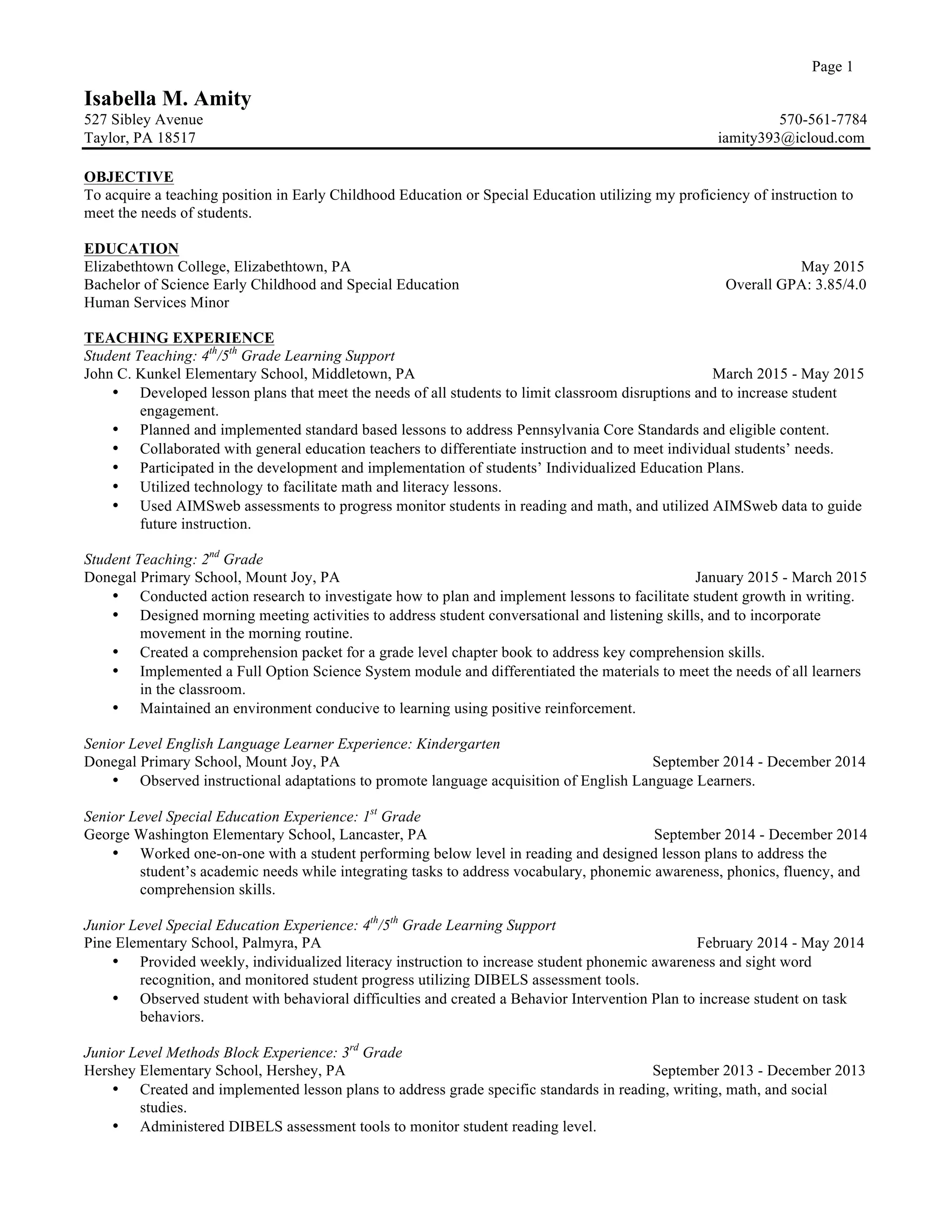 Final Resume 2015 PDF | PDF