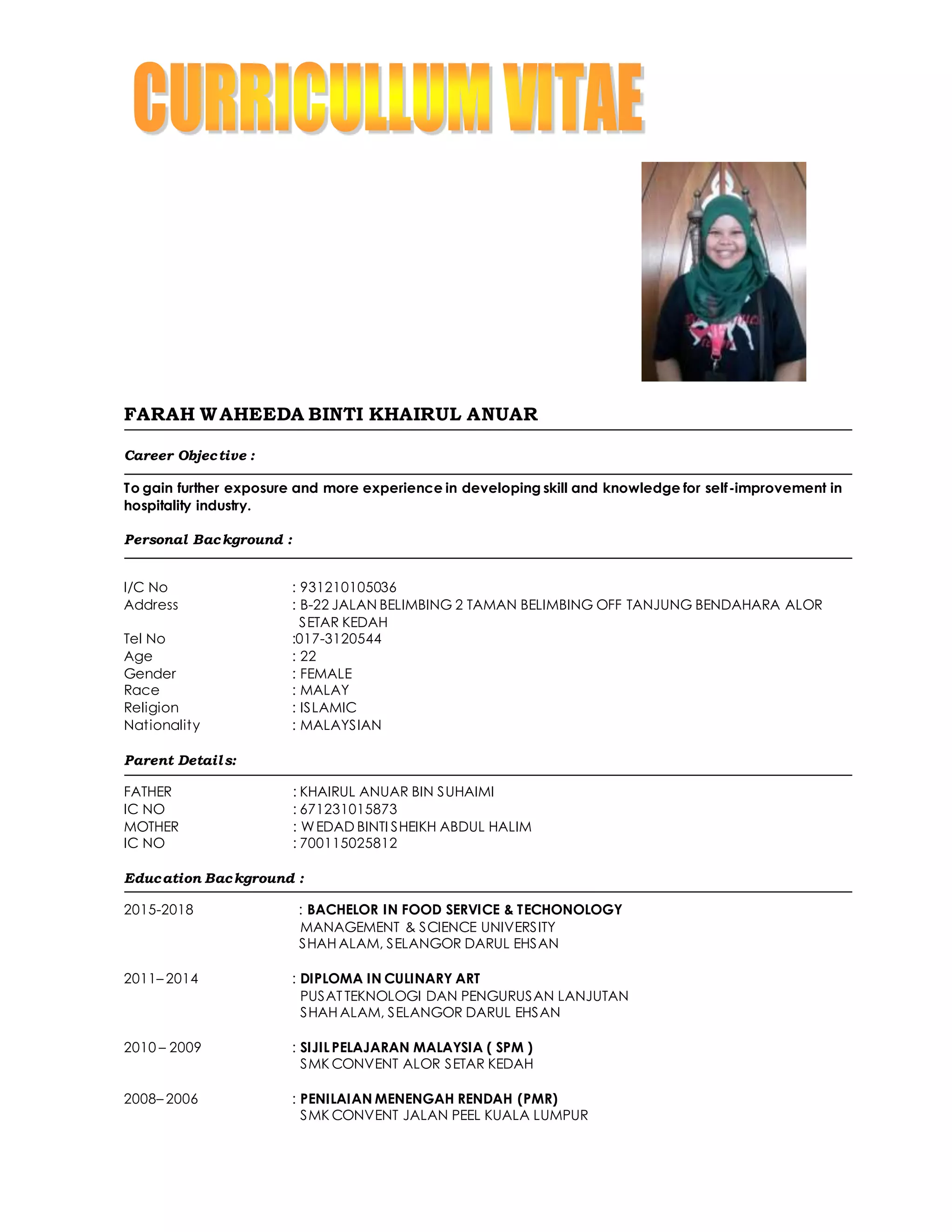 FARAH WAHEEDA BINTI KHAIRUL ANUAR | PDF