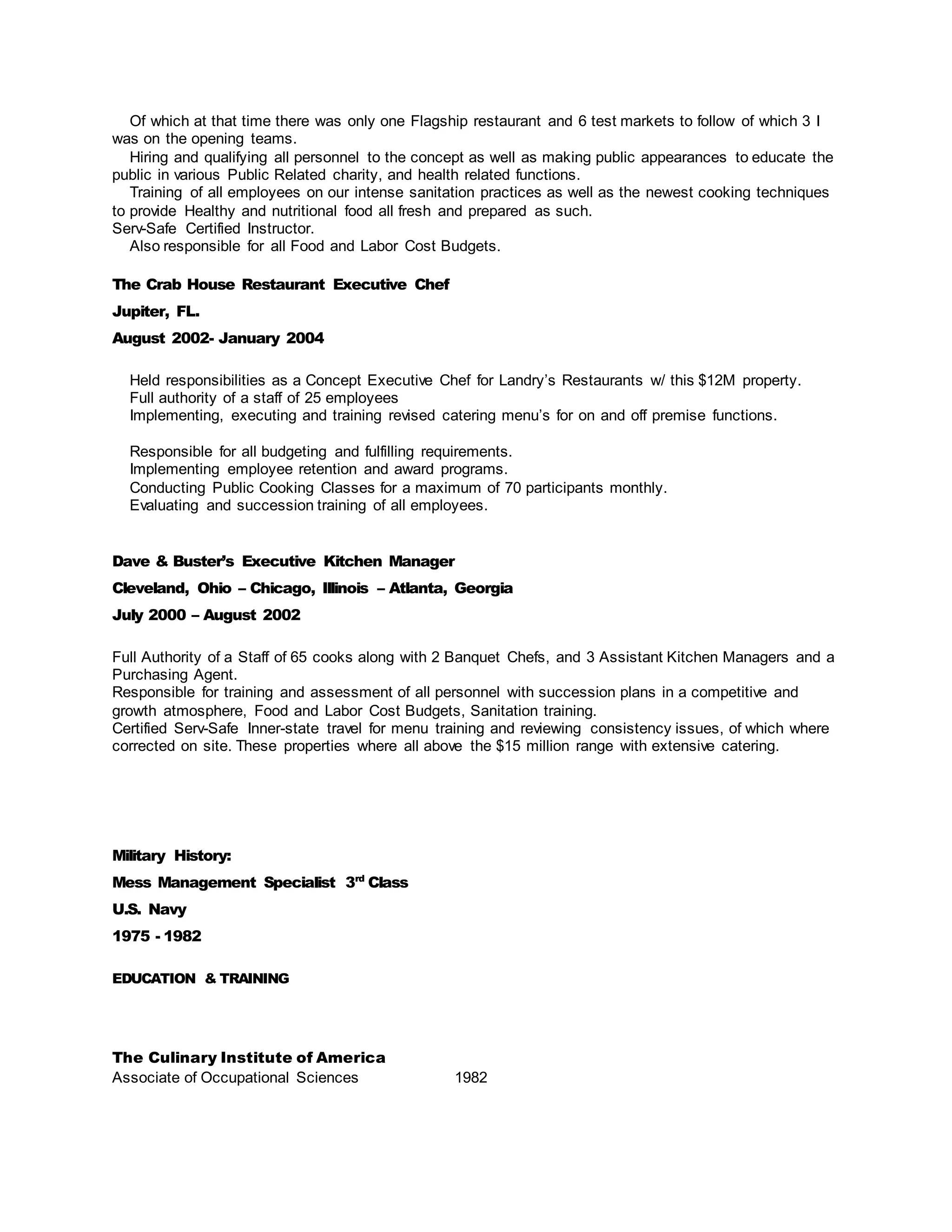 Glenn__Hixson_Resume_2014 Streamline | DOCX | Dining Out | Food & Drink