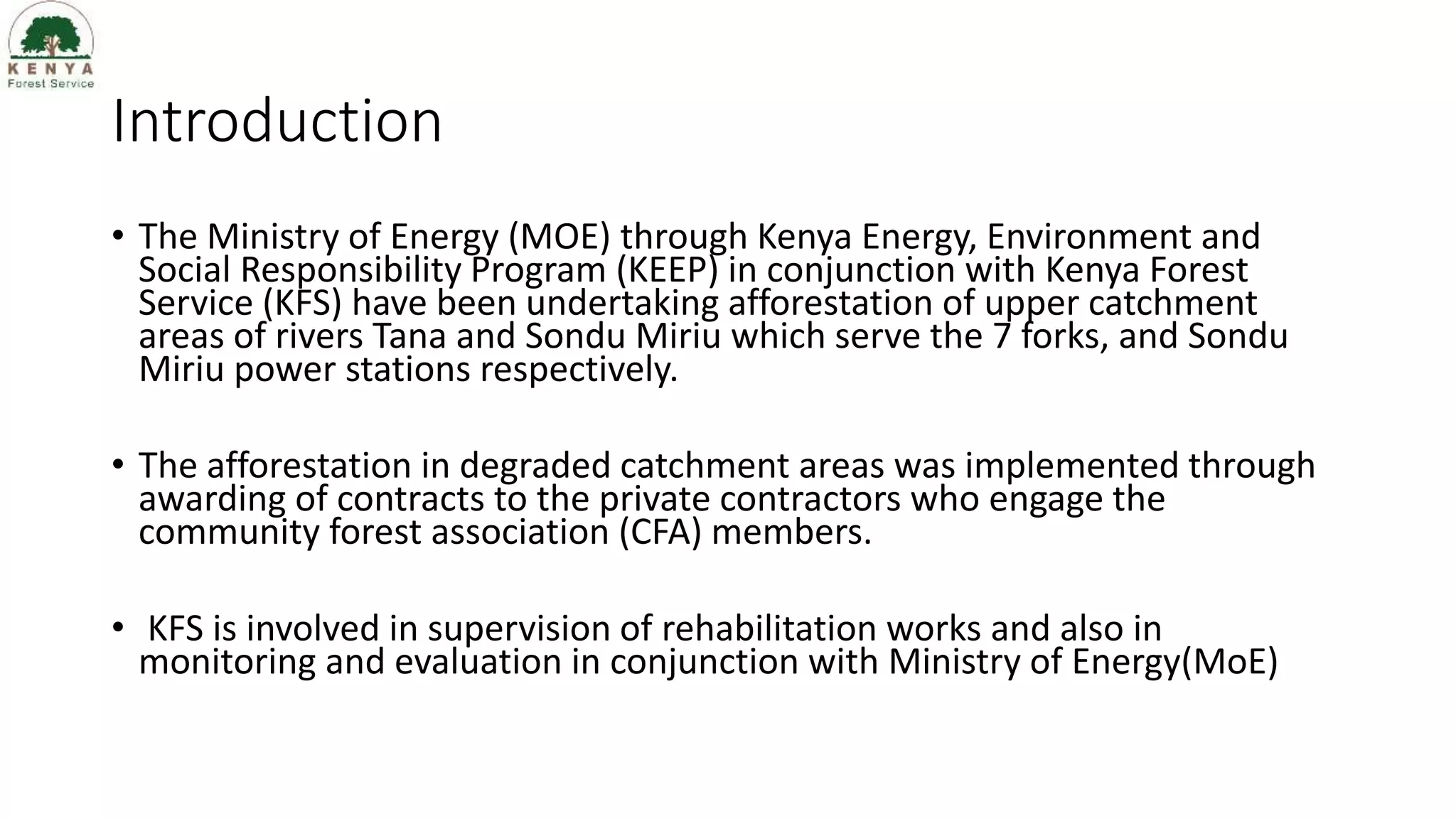 Rehabilitation of degraded saino forest site within Mau Forest complex ...