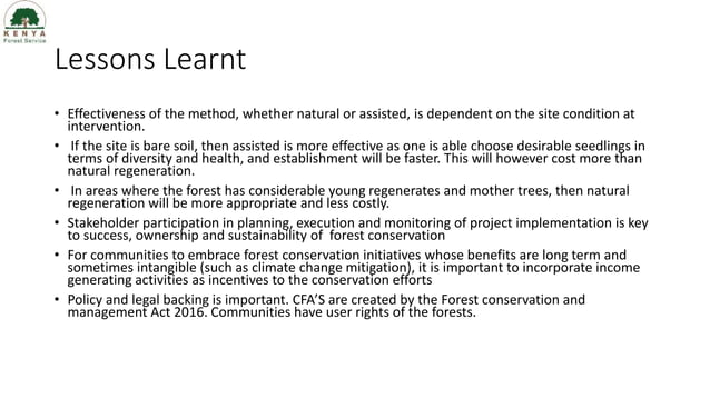 Reforestation Efforts in Kenya: A case of Surubu/Likia forest block ...
