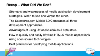 Creating HTML5 Applications with jQuery Mobile, Ruby and Database.com