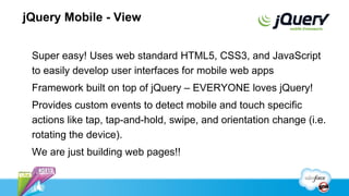 Creating HTML5 Applications with jQuery Mobile, Ruby and Database.com