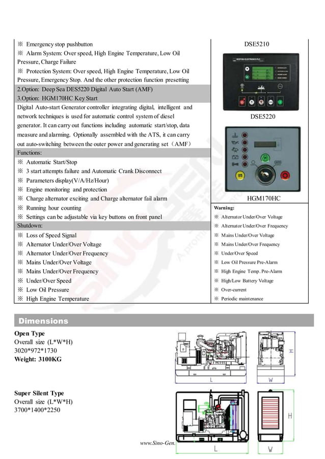 Data Sheet-Cummins 250KW Diesel Genset(NTA855-G2) | DOCX