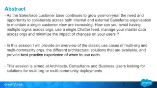 Dreamforce14 Multi Org Collaboration Architecture | PPTX