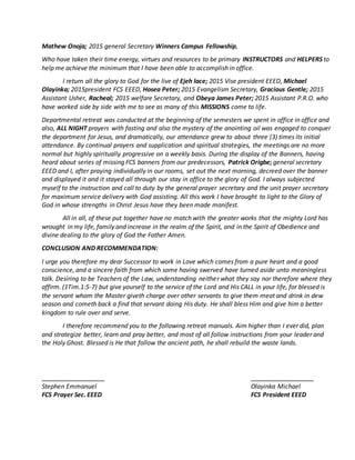 STEPHEN EMMANUEL's HAND OVER REPORT | DOCX