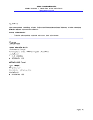 BoipeloSetshedi CV | DOC