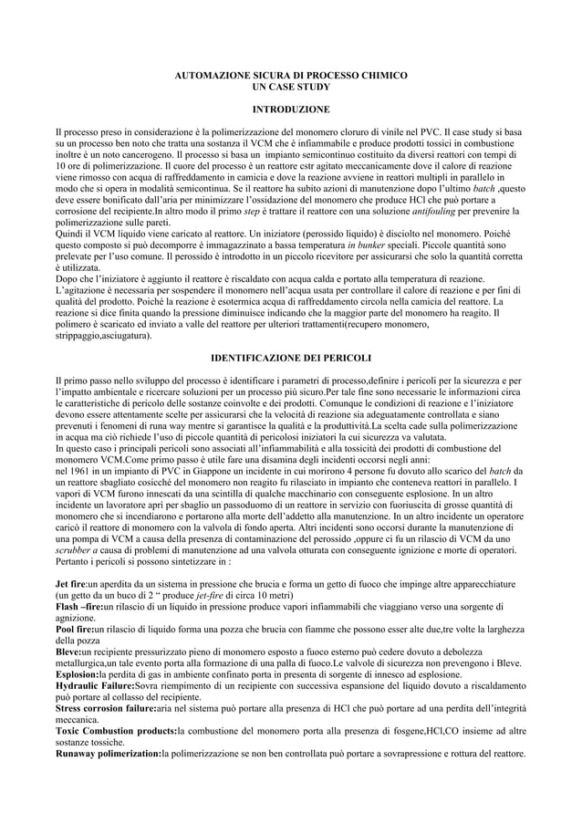 6.1 AUTOMAZIONE SICURA DI PROCESSO CHIMICO | PDF