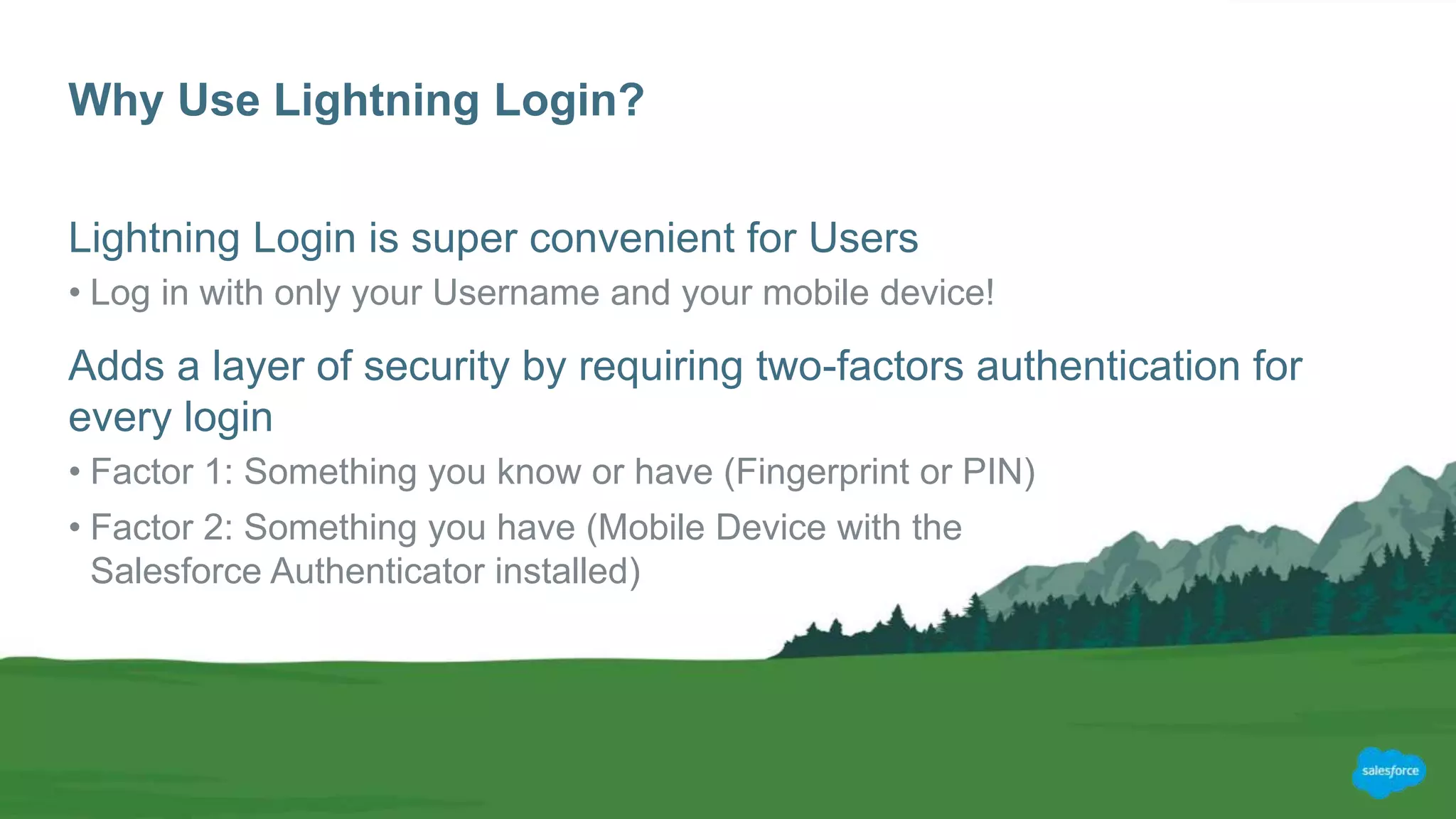(Salesforce) Lightning Login - Dreamforce 2017 | PPTX