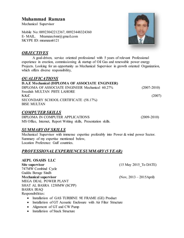 Muhammad Ramzan CV | PDF