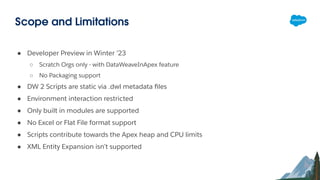 Dreamforce 22 Unleash Powerful Data Transforms in Apex with DataWeave | PPT