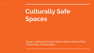 Culturally safe spaces | PPT
