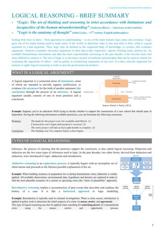 Logical reasoning in humanitarian analysis | PDF
