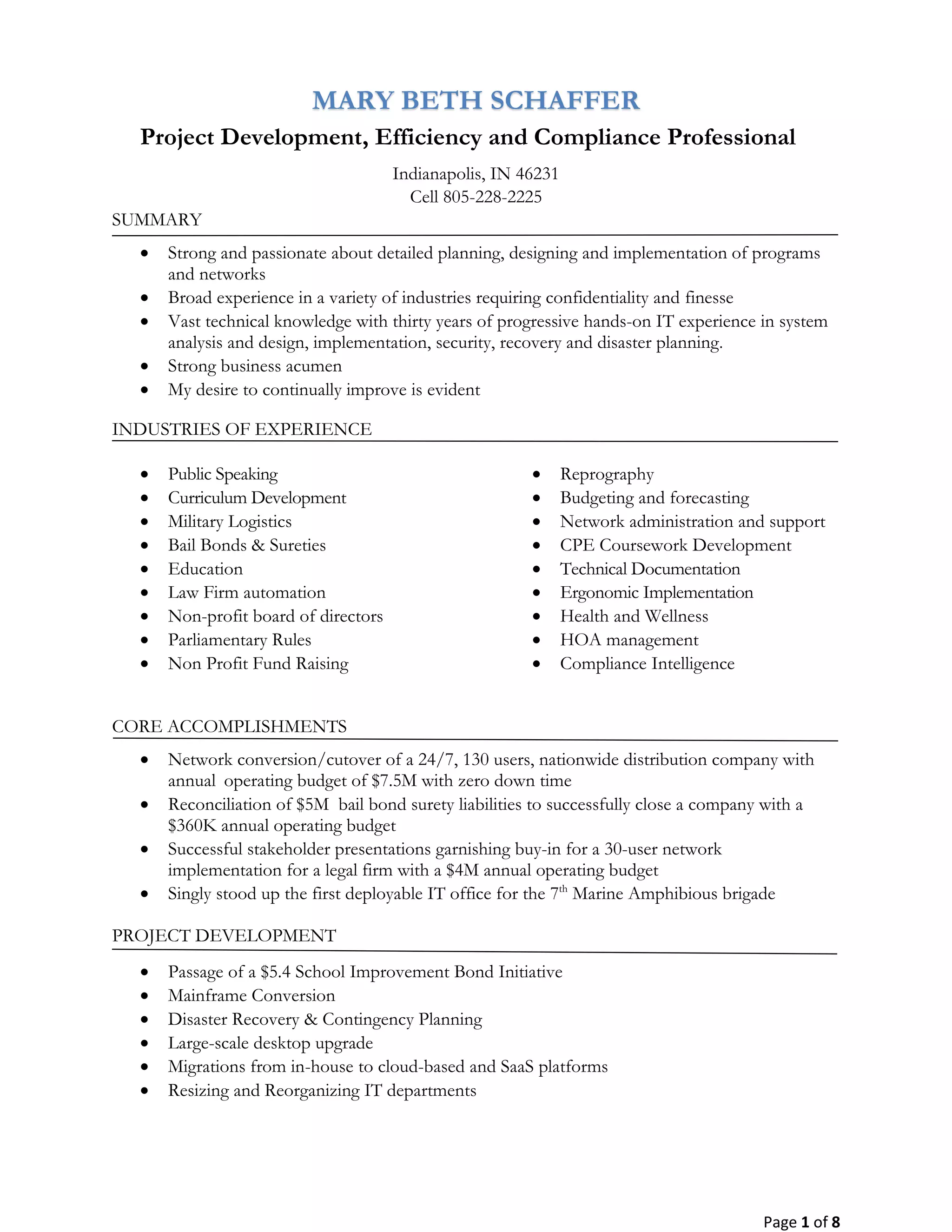 MBS comprehensive timeline resume | PDF