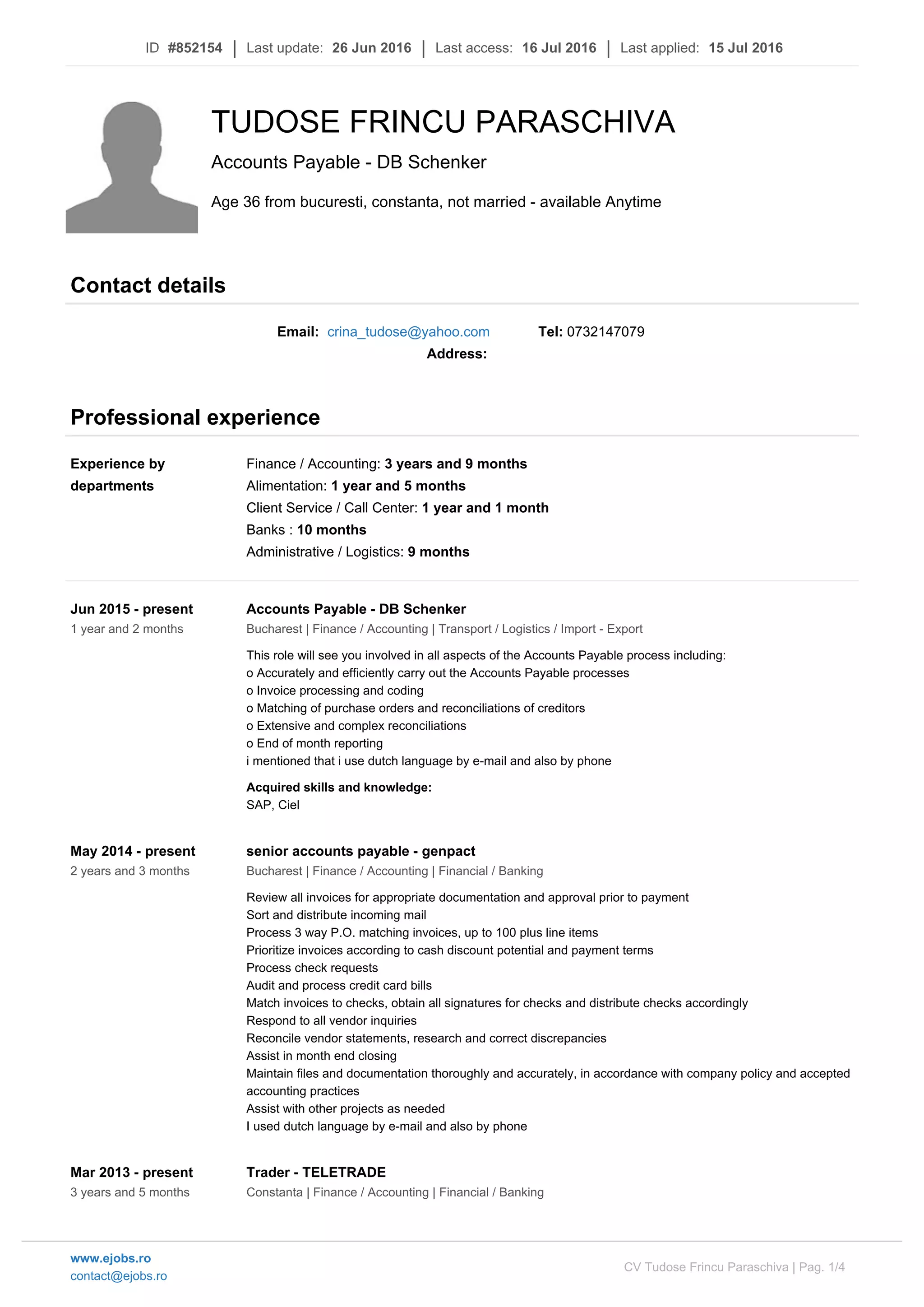 Cvuri eJobs-english | PDF | Business Accounting & Finance | Business