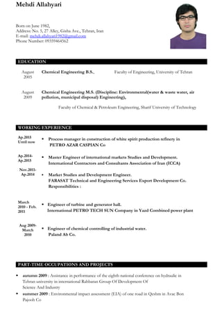 Resume English allahyari | DOC