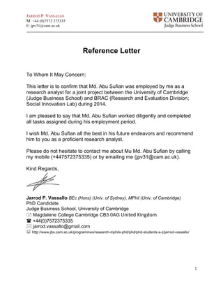 Reference letter outline_Md. Abu Sufian | PDF