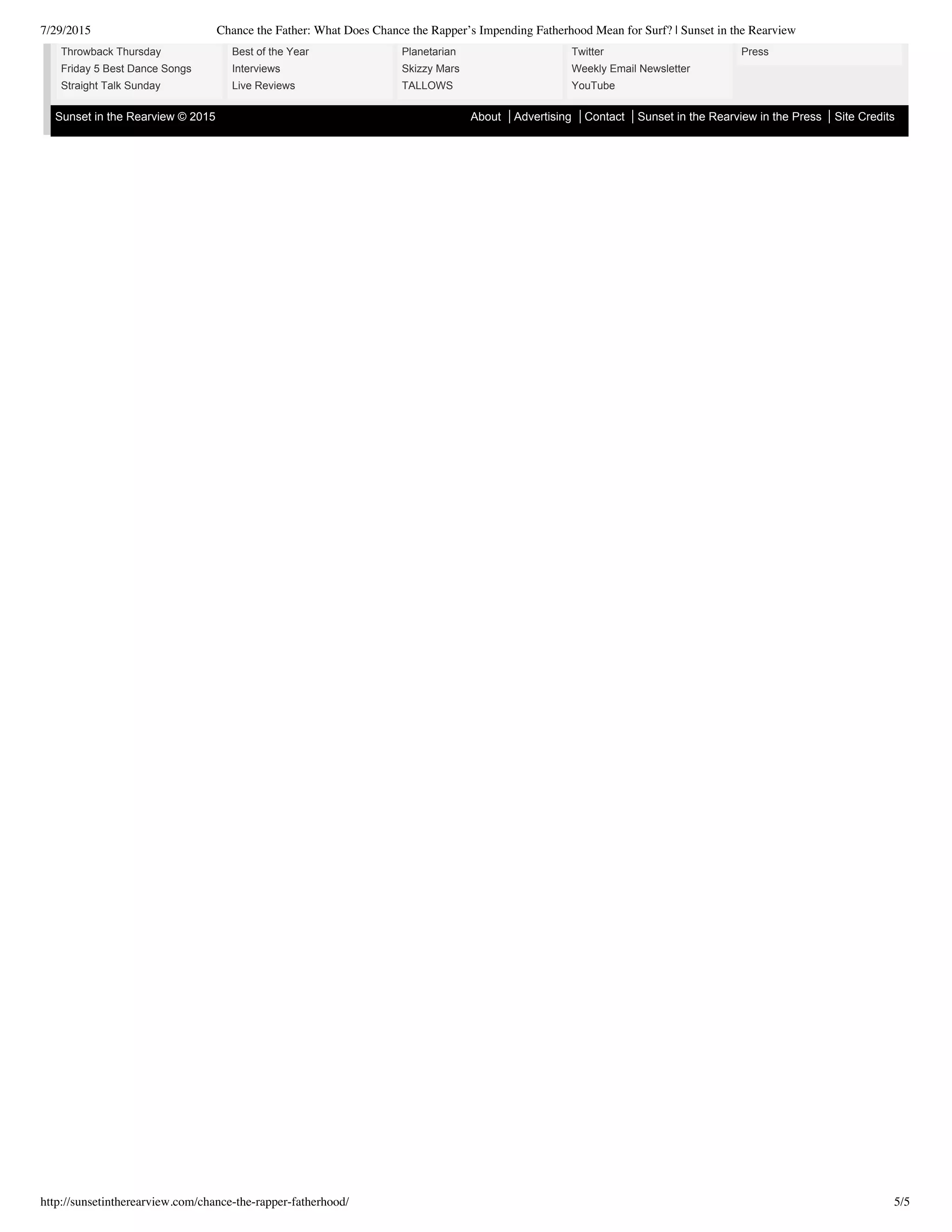 Sunset - Chance the Rapper Father | PDF