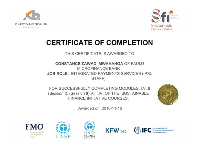 constance sfi certificate | PDF