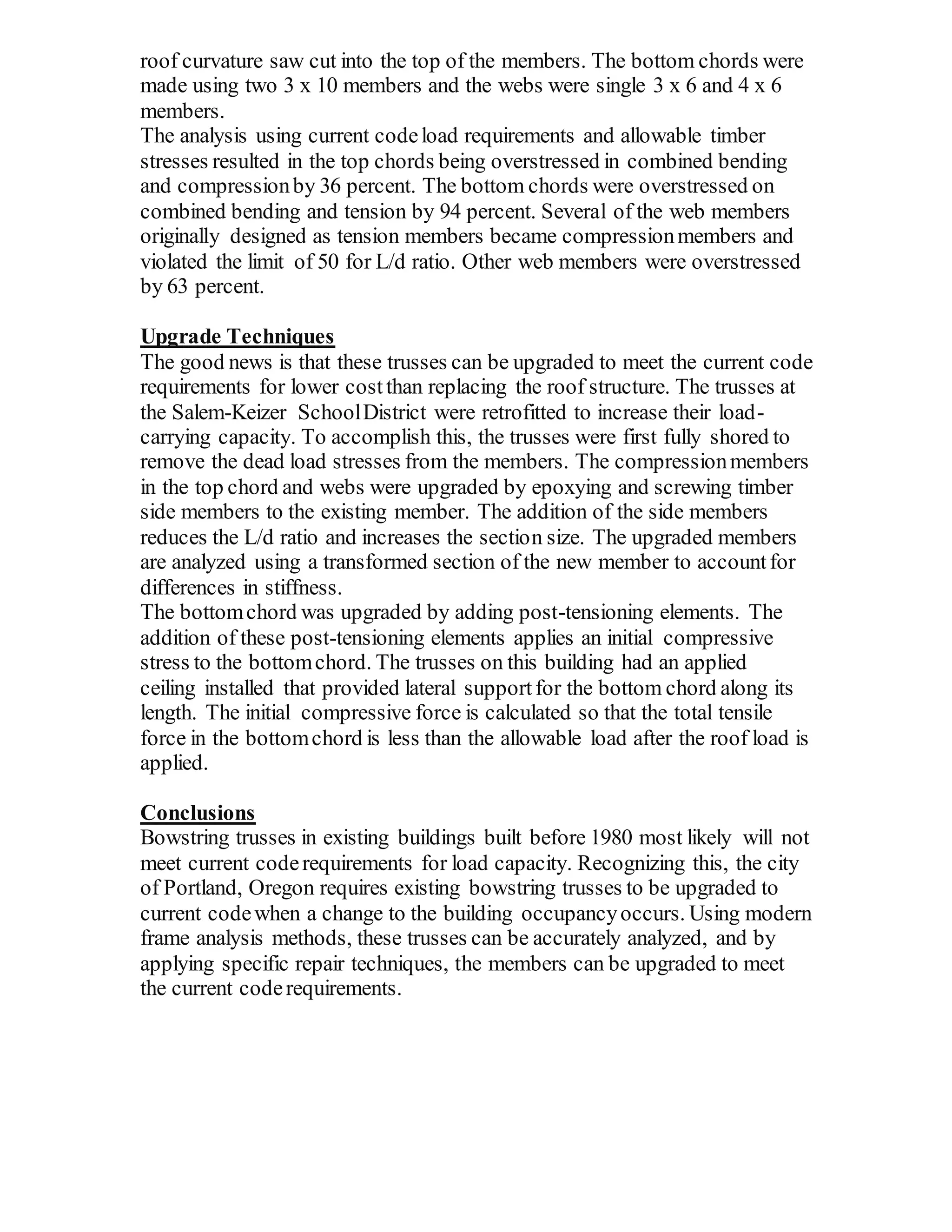 Bowstring Trusses Failure Article | DOCX