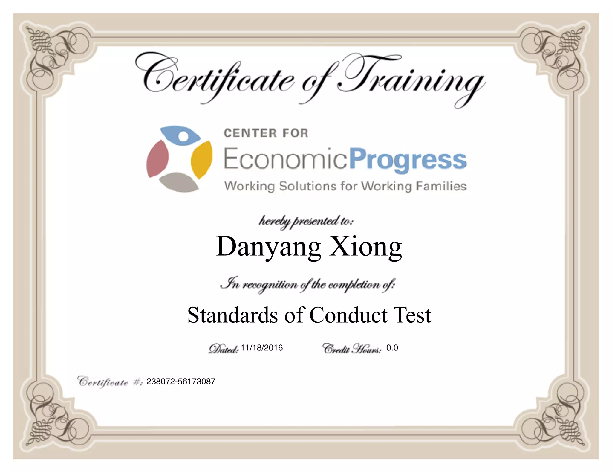 Standards of Conduct Certificate | PDF
