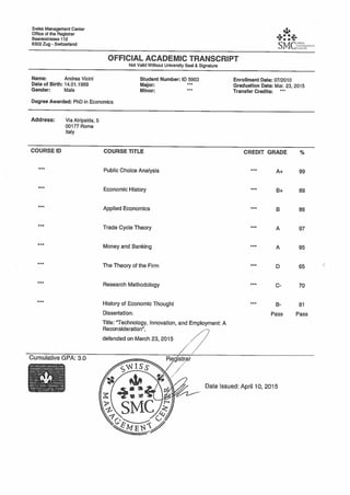 SMC Degree and Transcript | PDF
