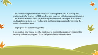 ESL Strategies for Content Area Teachers | PPTX