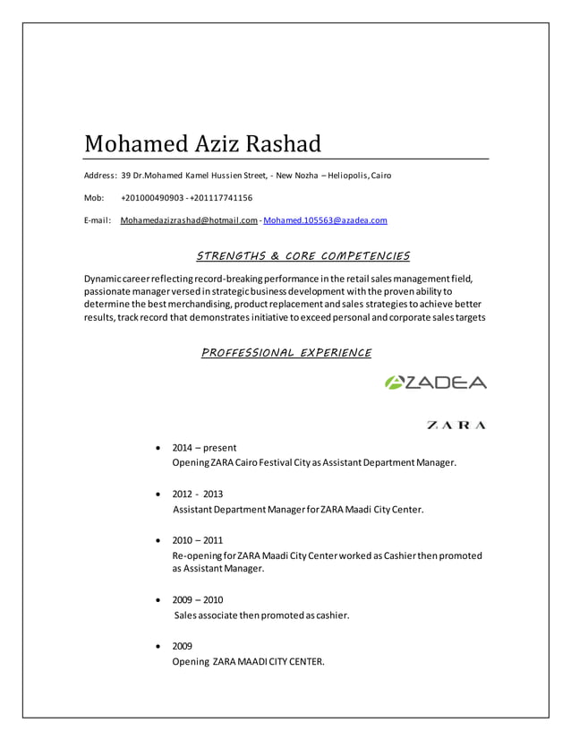 Mohamed Aziz Rashad | DOCX | Business | Business and Finance