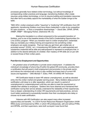 Improving and Empowering US Army HR Professionals through Certification ...