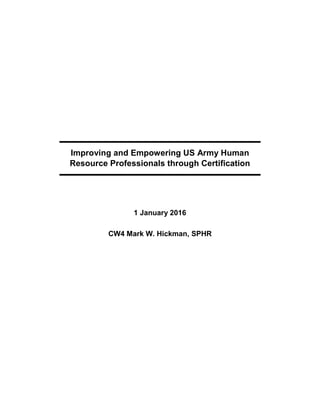Improving and Empowering US Army HR Professionals through Certification ...