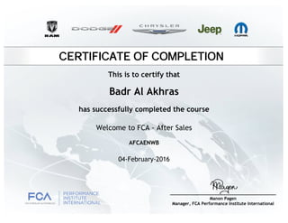 Welcome to FCA - After Sales | PDF