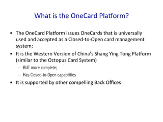 ONECARD FAQ | PPT