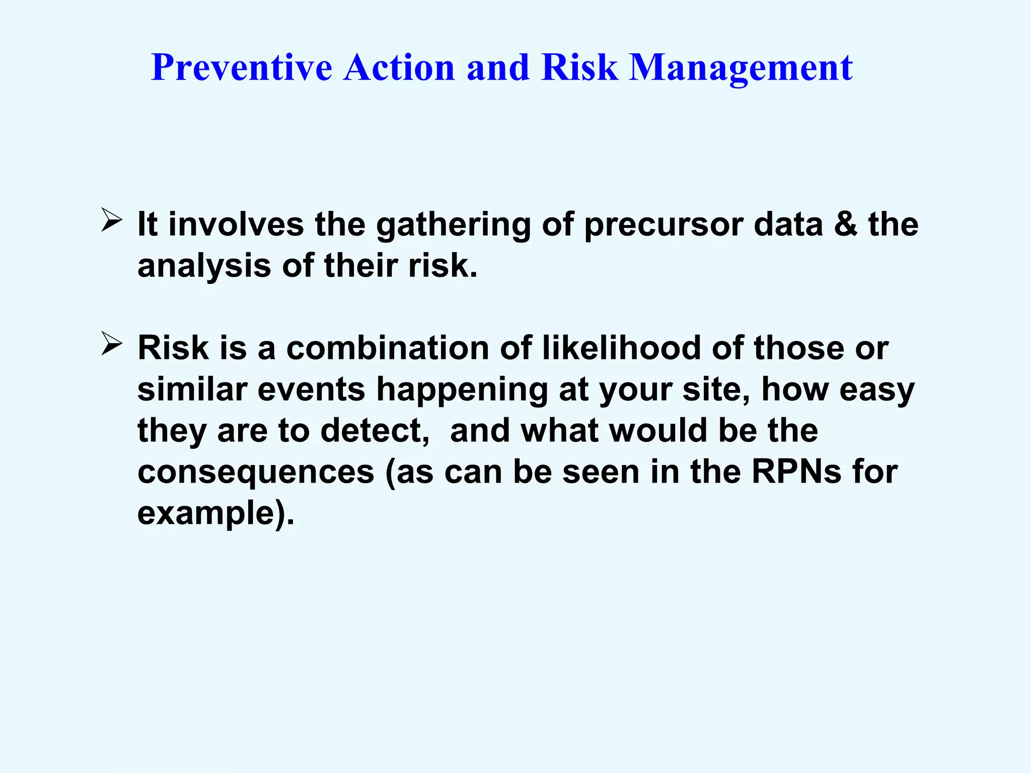 CAPA, Root Cause Analysis and Risk Management | PPT