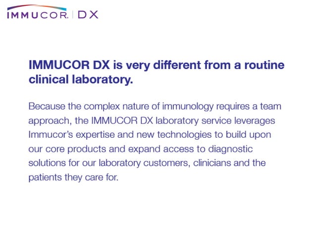 IMMUCOR DX PPT | PDF